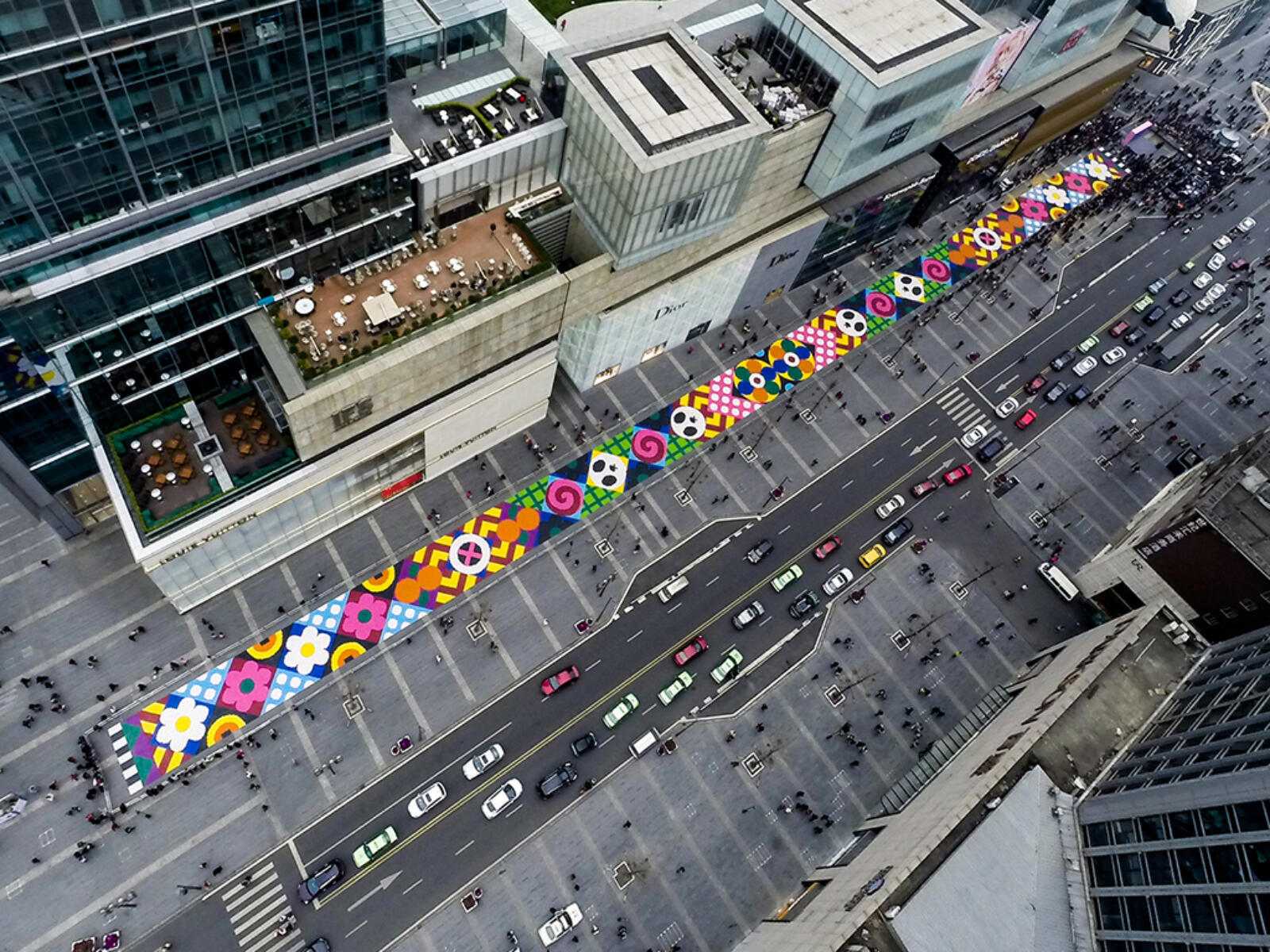 Artists Builds Massive Candy Mosaic in China